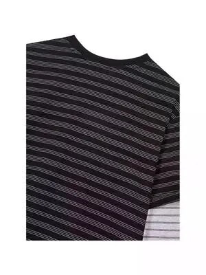 STUDIO TOMBOY Striped Layered Long-sleeve Cotton T-shirt