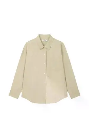STUDIO TOMBOY Button-down Chest-pocket Cotton Shirt - Neutrals