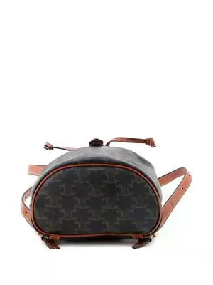 Celine Folco Triomphe Coated Canvas Mini Backpack - Brown
