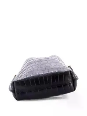 Saint Laurent Suzanne Hobo Crocodile Embossed Leather Mini Shoulder Bag