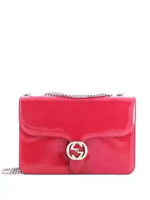 Gucci Interlocking Patent Medium Shoulder Bag - Pink