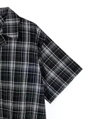 STUDIO TOMBOY Check-pattern Short-sleeve Cotton Shirt