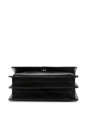 Saint Laurent Sunset Crocodile Embossed Leather Medium Crossbody Bag