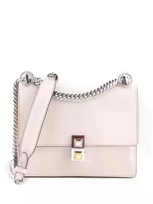 Fendi Kan I Bag Leather Small Crossbody Bag - Neutrals