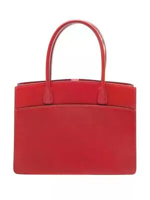 Hermès 2002 Box Calf White Bus Tpm Tote Bag - Red