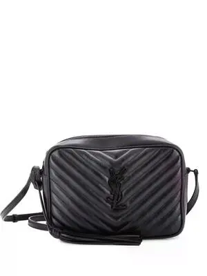 Saint Laurent Lou Camera Bag Matelasse Chevron Leather Small Crossbody Bag - Black