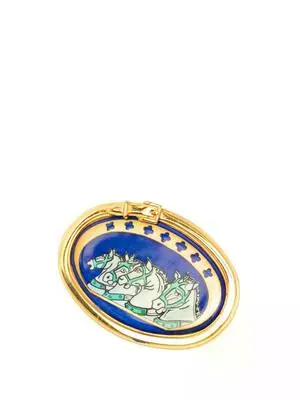 Hermès Enamel Cheval Brooch - Blue