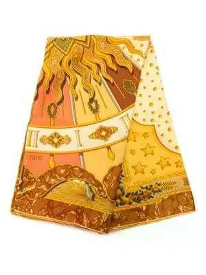 Hermès 1980-2000 Carpe Diem Carre Silk Scarf 90 Scarves - Gold