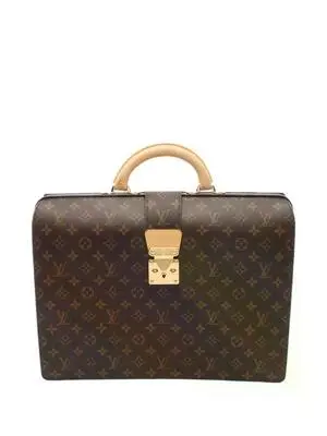 LOUIS VUITTON 2005 Monogram Serviette Fermoir Business Bag - Brown