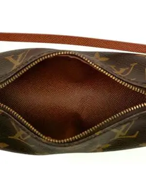 LOUIS VUITTON Monogram Papillon Pochette Handbag - Brown