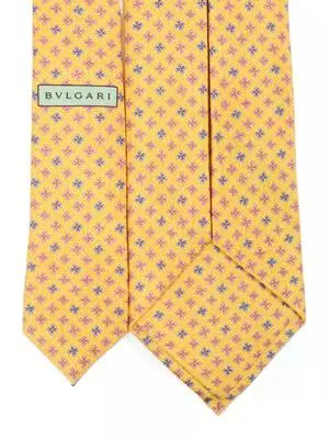 BVLGARI Geometric-print Silk Tie