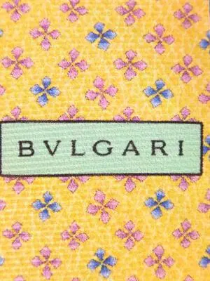 BVLGARI Geometric Print Silk Tie
