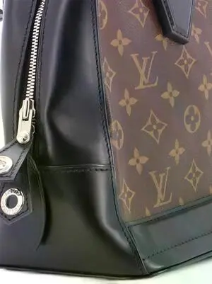LOUIS VUITTON Monogram Canvas And Calfskin Mm Satchel Handbag - Black