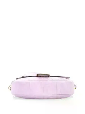 Fendi Baguette Nm Zucca Embossed Leather Medium Crossbody Bag - Purple