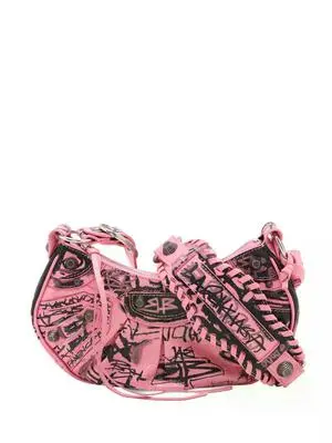Balenciaga 2010 Lambskin Motocross Graffiti All Over Le Cagole Xs Crossbody Bag - Black
