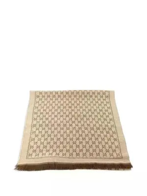 Gucci Gg Monogram Scarf - Neutrals