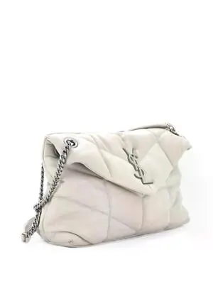 Saint Laurent Loulou Puffer Shoulder Bag Quilted Leather Small Crossbody Bag - Neutrals