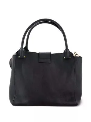 Burberry Buckle Leather Medium Tote Bag - Black