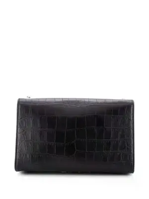 Saint Laurent Monogram Tassel Crocodile Embossed Leather Crossbody Bag