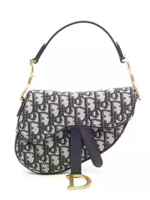 Dior 2000-2026 Mini Oblique Canvas Saddle Bag Satchel - Blue