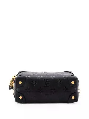 LOUIS VUITTON Petite Malle Souple Handbag Monogram Empreinte Leather Shoulder Bag - Black