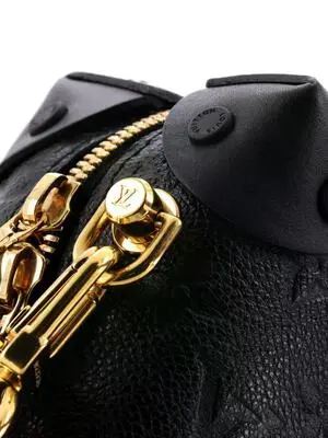LOUIS VUITTON Petite Malle Souple Handbag Monogram Empreinte Leather Shoulder Bag - Black