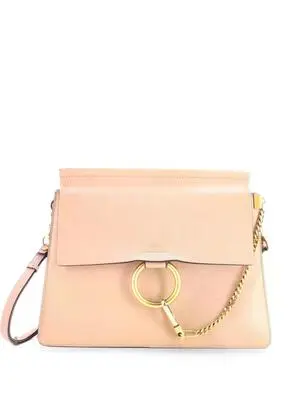 Chloé Chloé Faye Leather Medium Shoulder Bag Neutrals