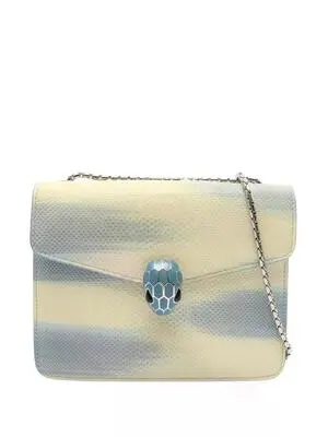 BVLGARI 2010-2026 Python Embossed Leather Serpenti Forever Crossbody Bag - Neutrals