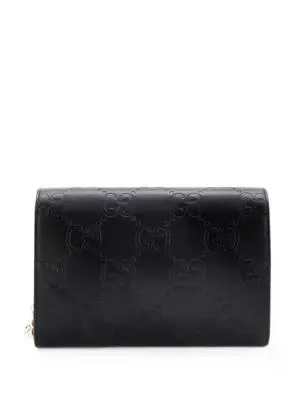 Gucci Envelope Wallet On Chain Guccissima Leather Shoulder Bag - Black
