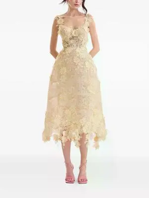 GEMY MAALOUF 3d Floral-appliqué Cage Dress - Neutrals