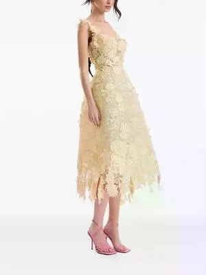GEMY MAALOUF 3d Floral-appliqué Cage Dress