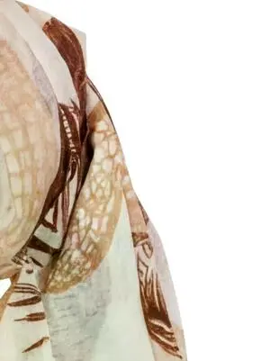 FRIENDLY HUNTING Graphic-print Frayed Scarf