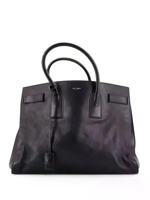 Saint Laurent Sac De Jour Bag Leather Large Tote Bag - Black