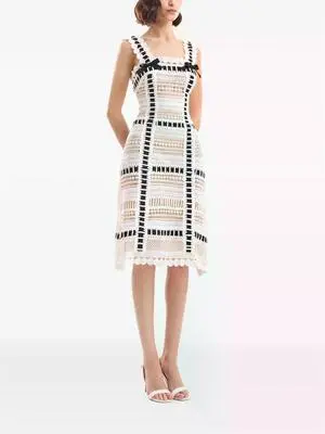 GEMY MAALOUF Ribbon-detail Guipure-lace Dress - White