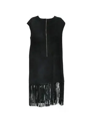 A.N.G.E.L.O. VINTAGE CULT 1980s Fringe-trim Mini Dress - Black