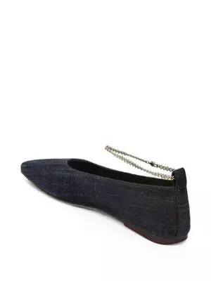 MARIA LUCA Chain-detail Square-toe Ballet Flats