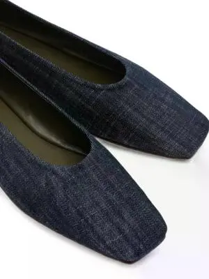 MARIA LUCA Chain-detail Square-toe Ballet Flats