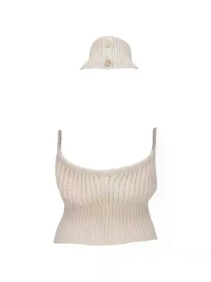 Isaia Cable-knit Turtleneck Top - White