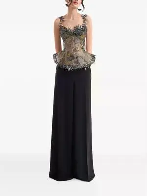 GEMY MAALOUF Pressed-crease Palazzo Pants - Black