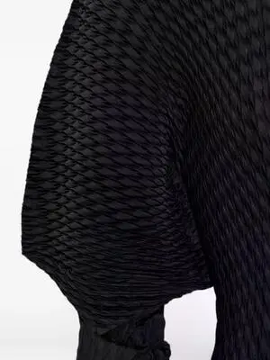 Issey Miyake Sleek Pleats Puff-sleeve Blouse