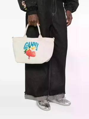 GANNI Graphic-print Tote Bag