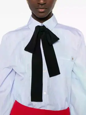 Valentino Garavani Bow-detail Pinstriped Shirt - Blue