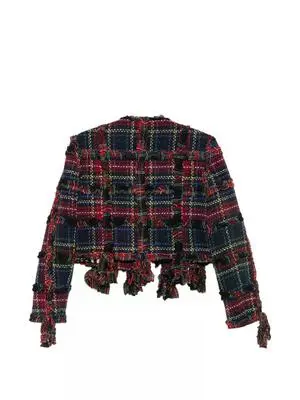 Moschino 2000s Ruffled Checked Wool Jacket