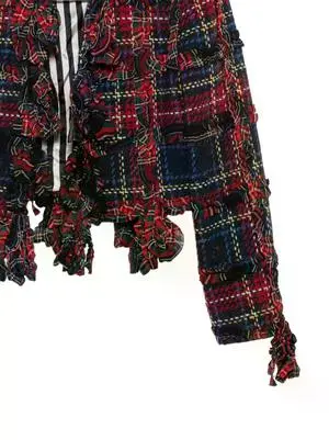 Moschino 2000s Ruffled Checked Wool Jacket