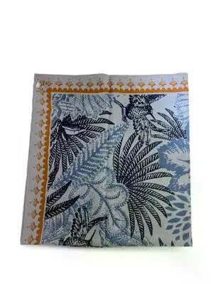 FRIENDLY HUNTING Bird-print Square Scarf - Blue