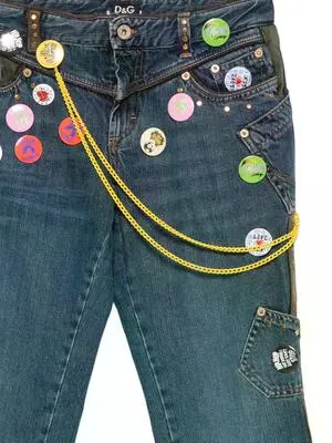 Dolce & Gabbana 2000s Badge Embellished Jeans