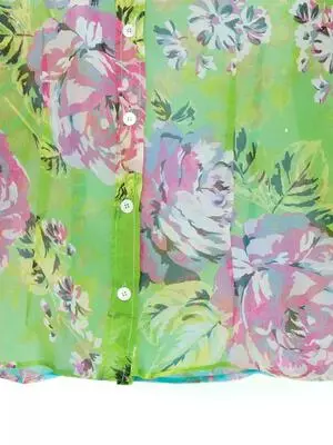 Dolce & Gabbana 2000s Floral Print Sheer Button-up Shirt