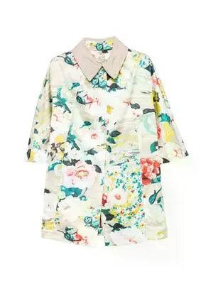 ANTONIO MARRAS VINTAGE 2000s Floral-print Coat - Neutrals