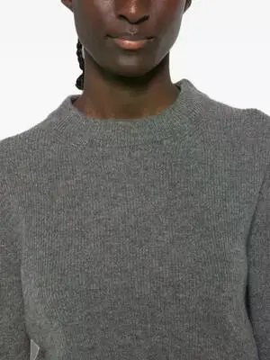 Malo Ribbed Knit Cropped Sweater - Grey