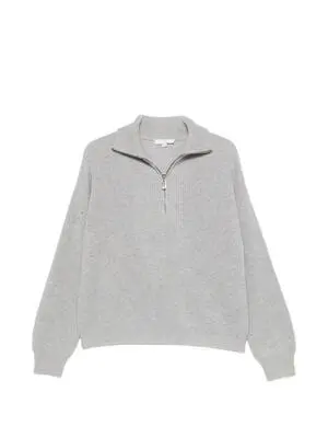 Malo Ribbed-knit Half-zip Sweater - Grey